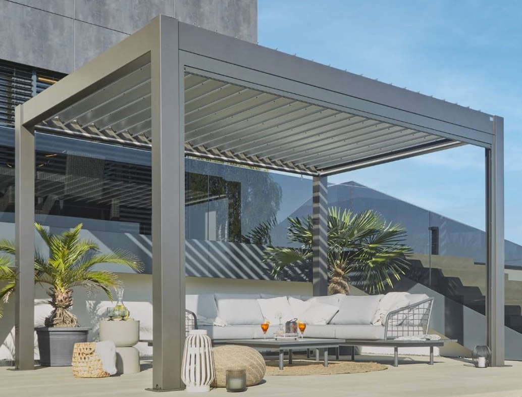 Biohort Pergola 3x3 Kwartsgrijs metallic / Zilver metallic (B489220 ...