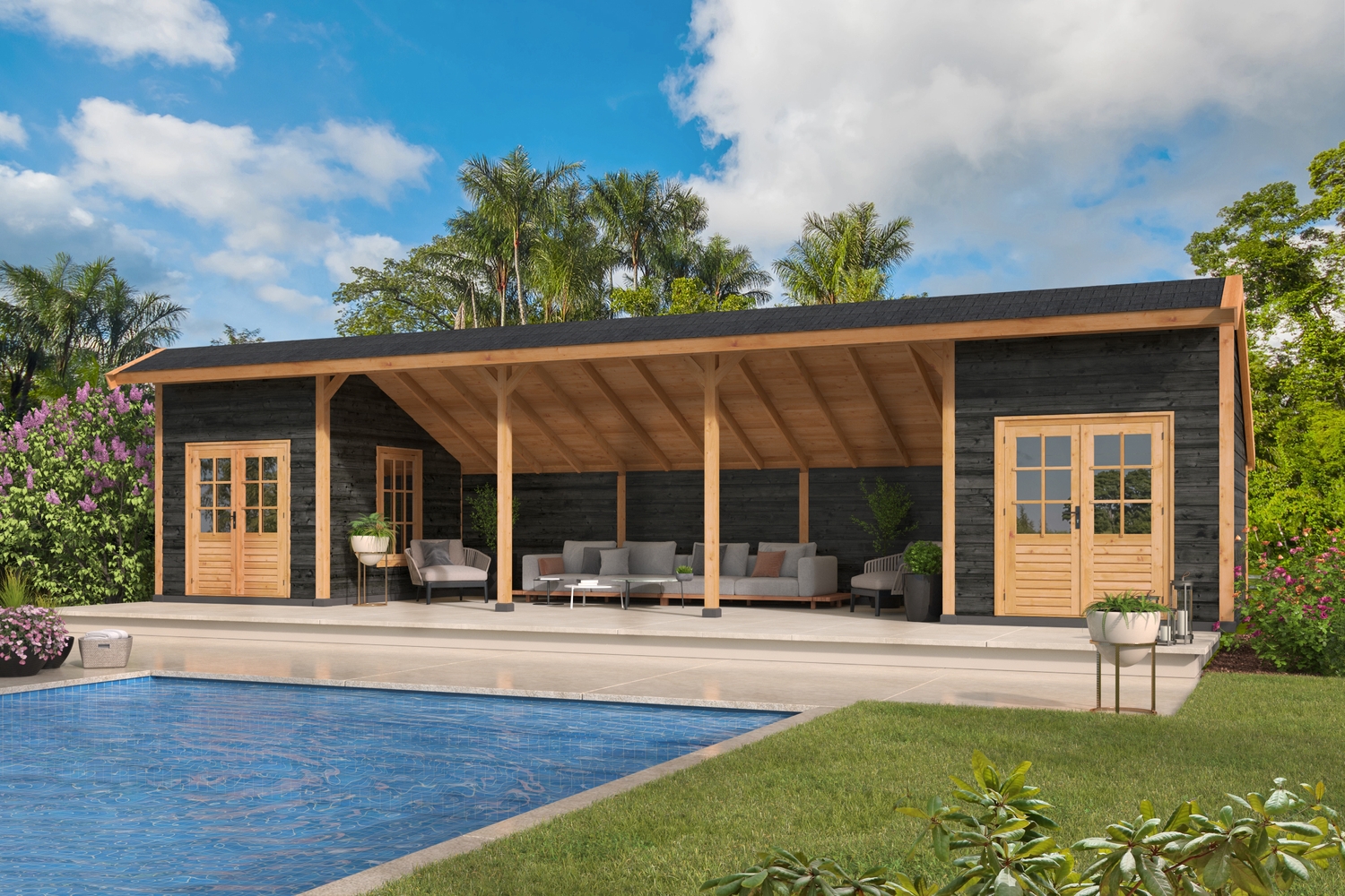 Tuindeco Red Class Wood kapschuur overkapping Malmö, type 4 | iGarden