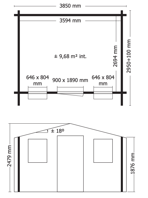 Woodlands tuinhuis Classic 385x295 staaldak | iGarden