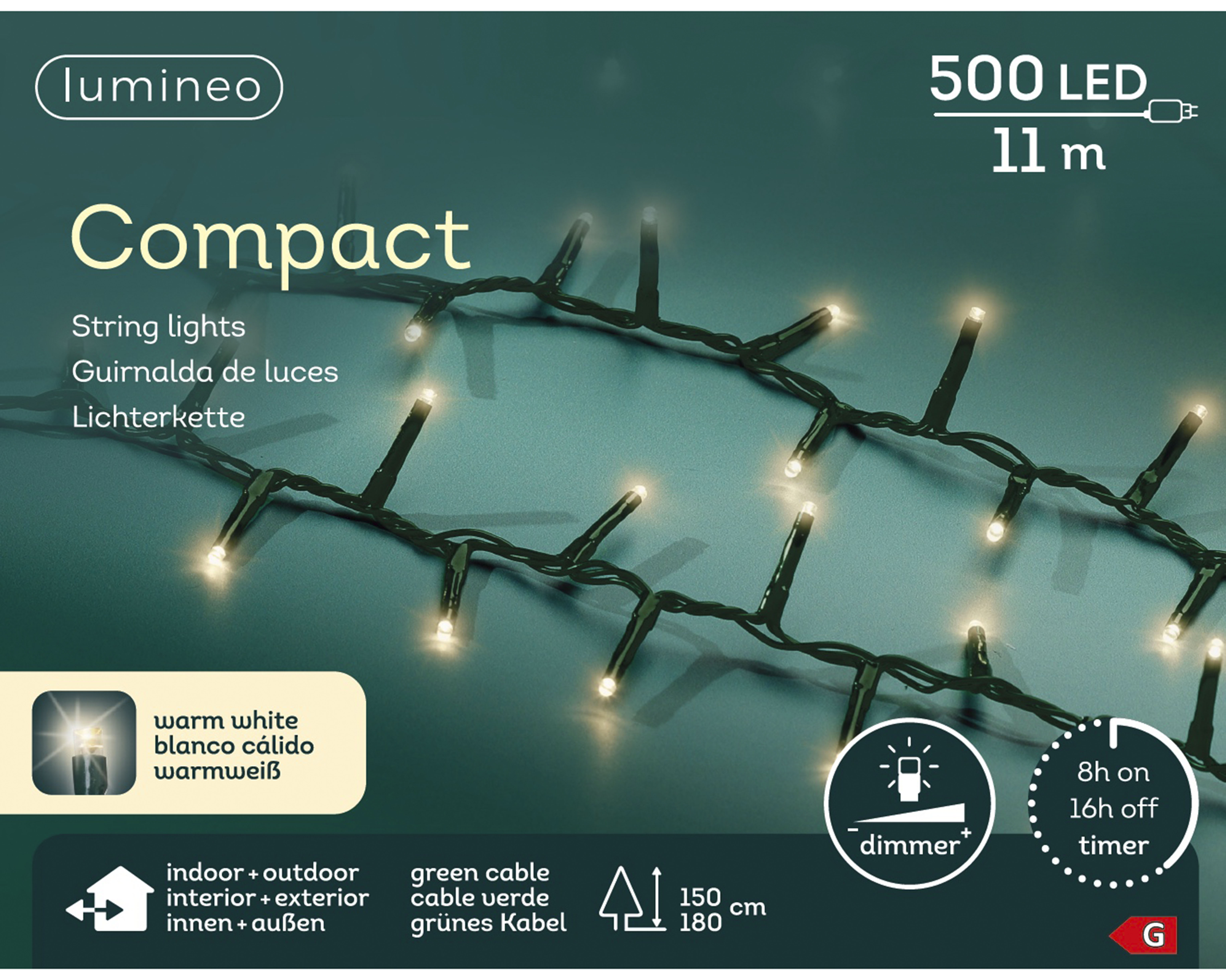 Lumineo Compact steady 500 LED Warm Wit Kerstverlichting | iGarden