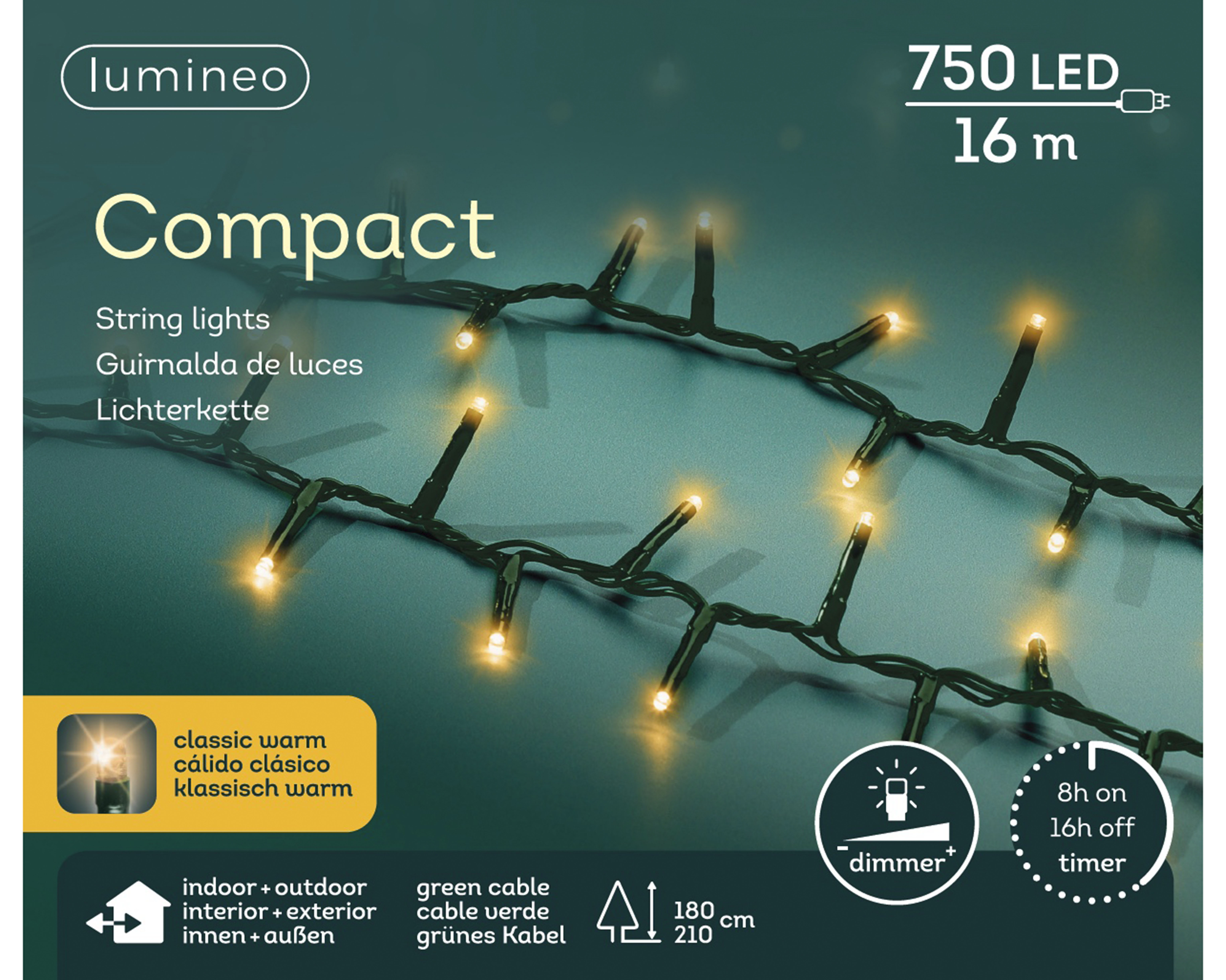 Lumineo Compact steady 750 LED Klassiek Warm Kerstverlichting | iGarden